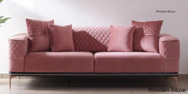 Peach velvet couch store